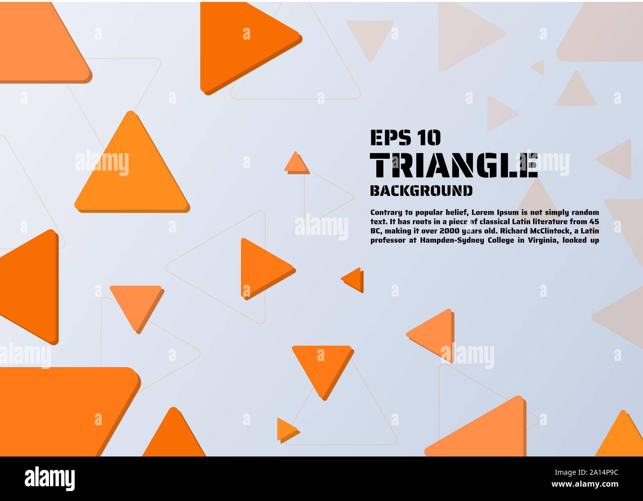 Triangle background orange triangle modern style with space for your ...