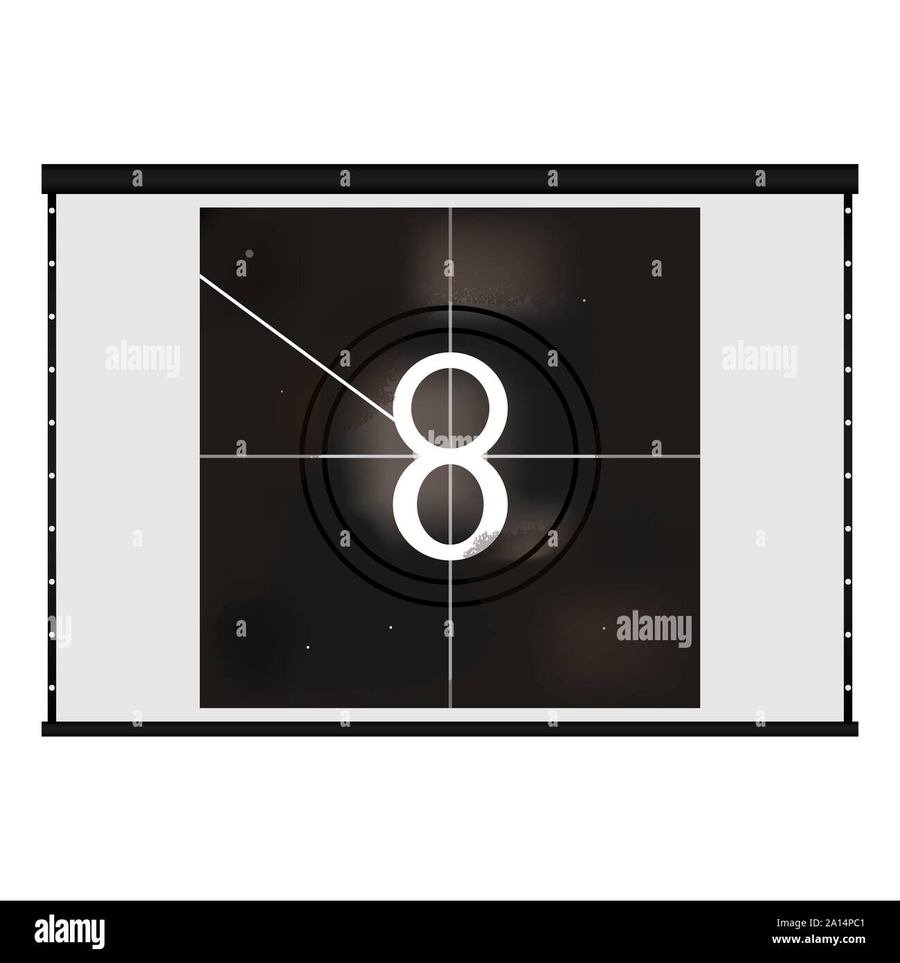 Vintage movie film strip with countdown border over grunge background ...