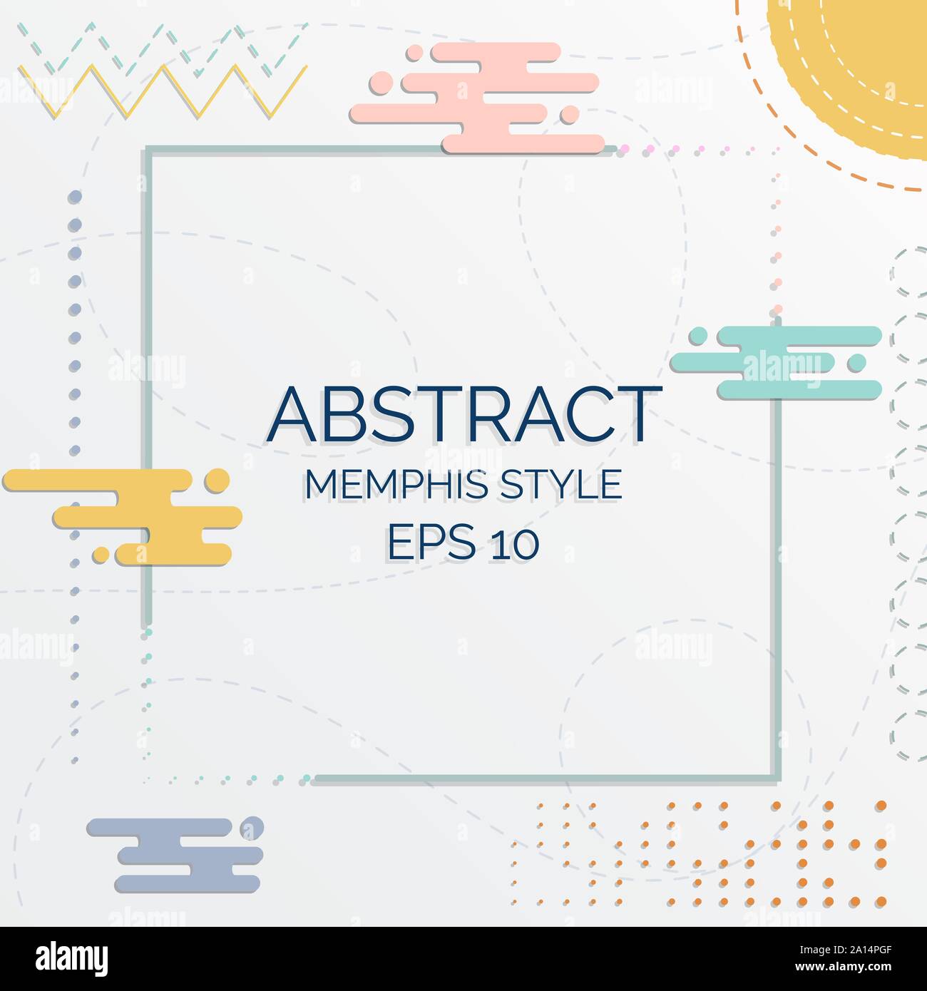 Abstract memphis background modern art style minimal dashed line design ...