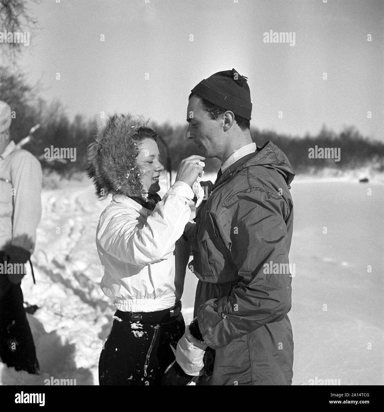 Winter in the 1940s. Actor Nils Kihlberg, 1915-1965 is pictured here ...