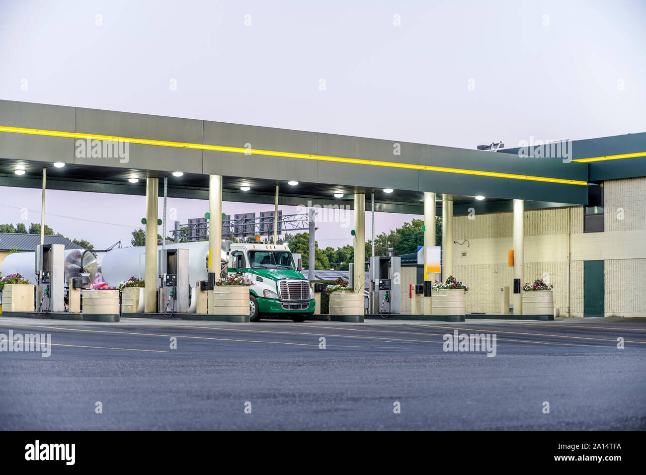 Big rig industrial grade classic American bonnet semi truck with tank ...