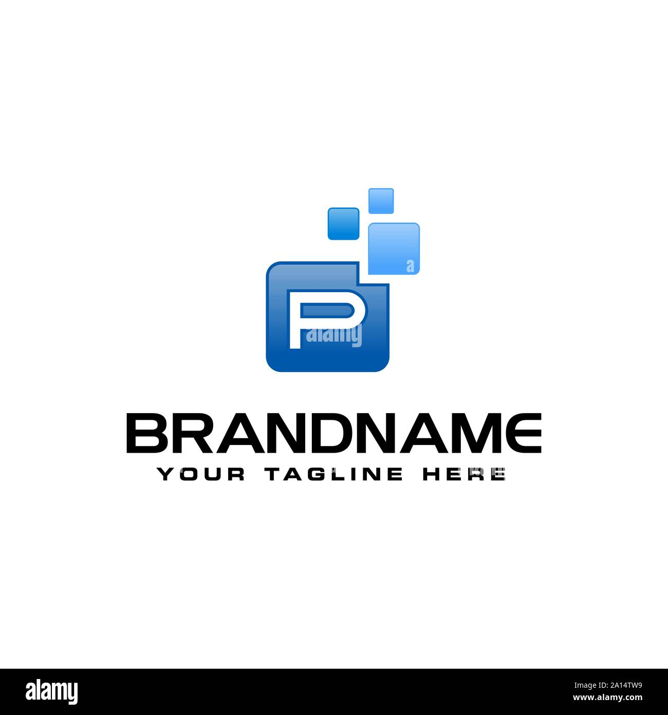 Letter P Digital Pixel Square Symbol Vector design template Stock ...