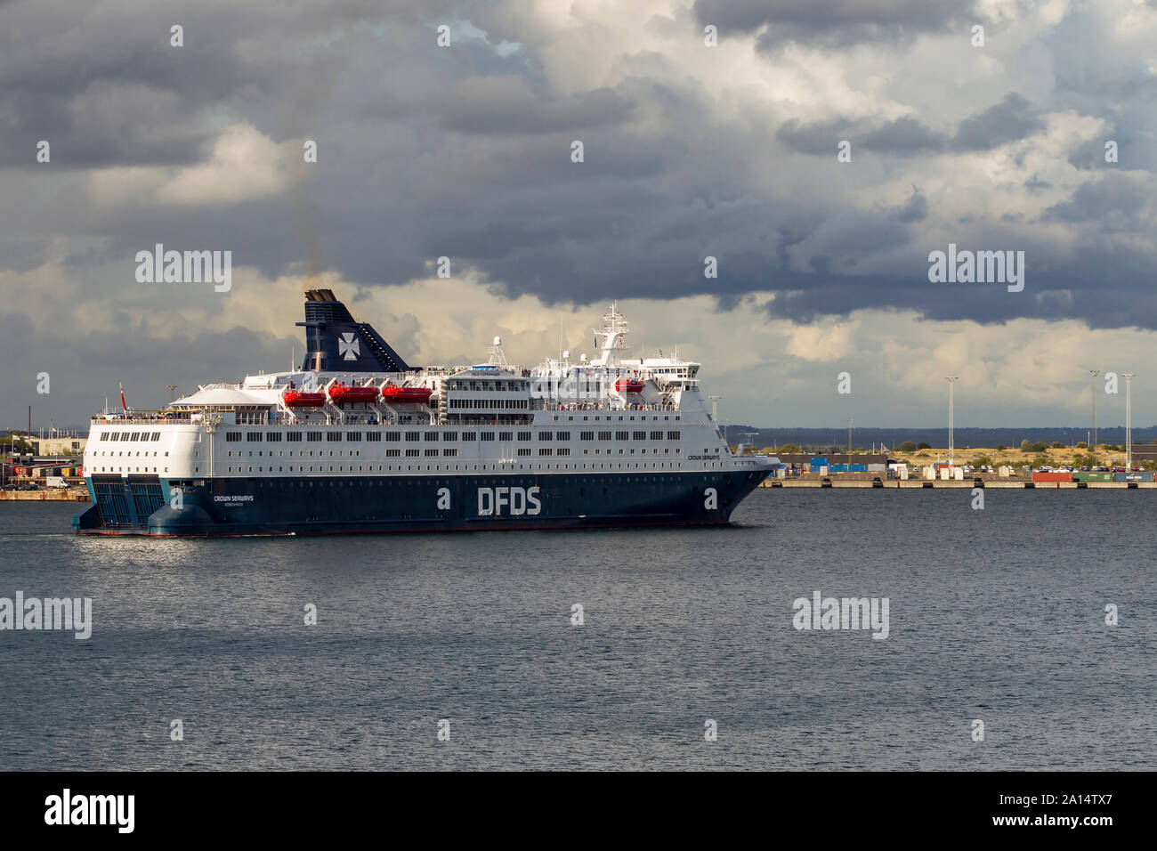 DFDS Crown Seaways leaving the harbour, Copenhagen, Denmark Stock Photo ...