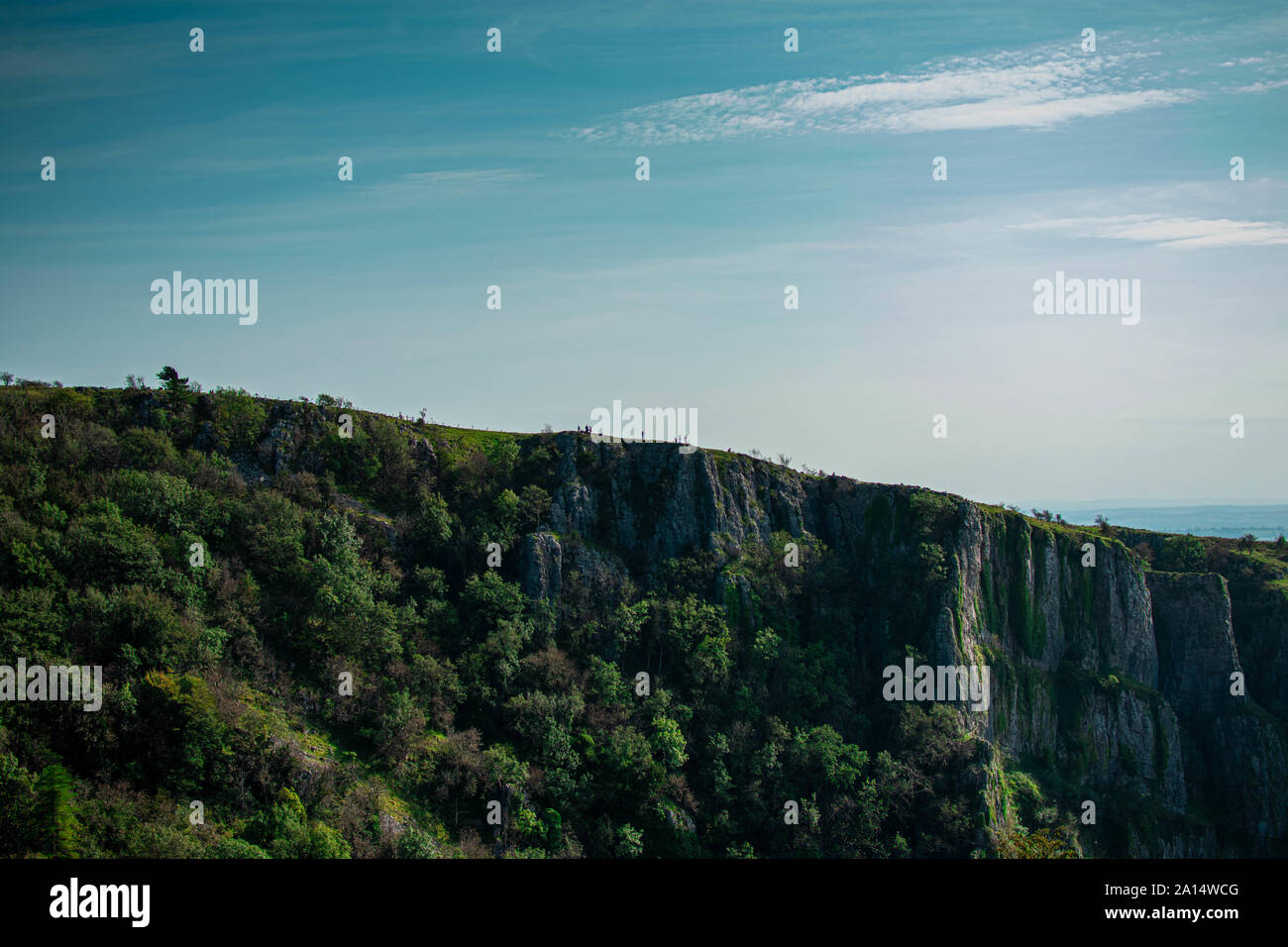 Landscape view showing a cliff top in Cheddar Gorge, Somerset Stock ...