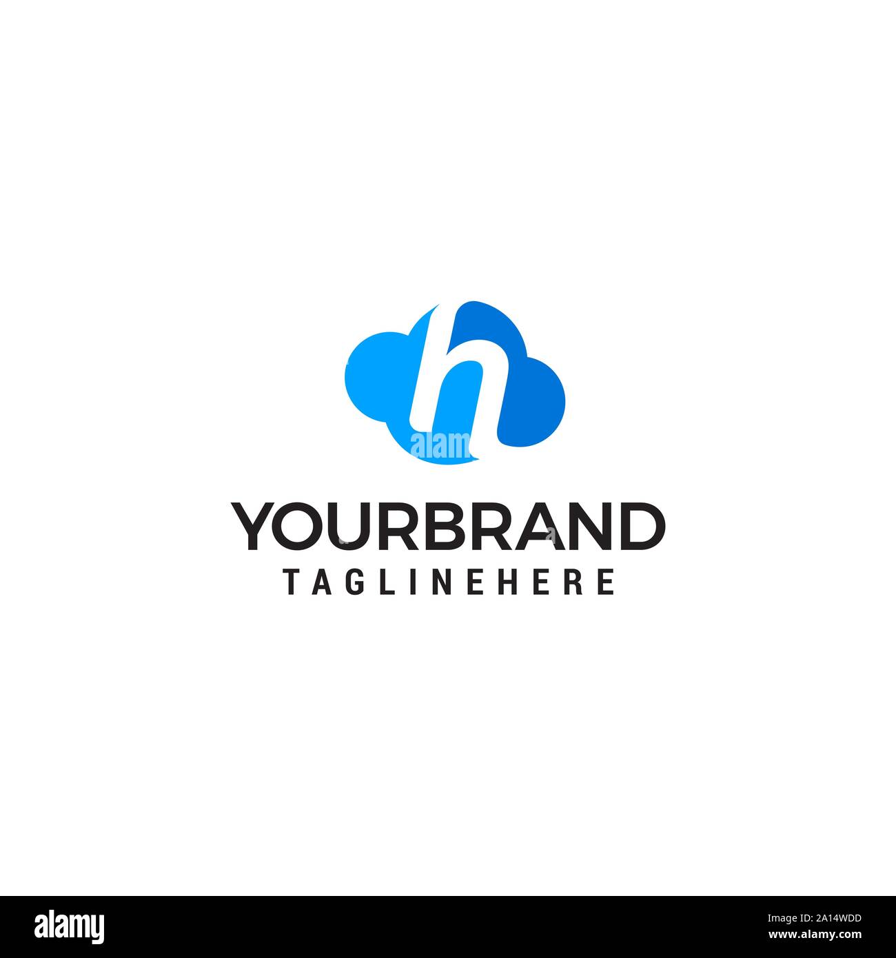 initial leter H cloud logo vector illustration design template Stock ...