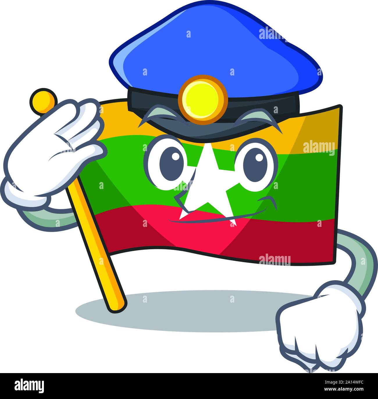 Police flag myanmar isolated in the mascot Stock Vector Image & Art - Alamy