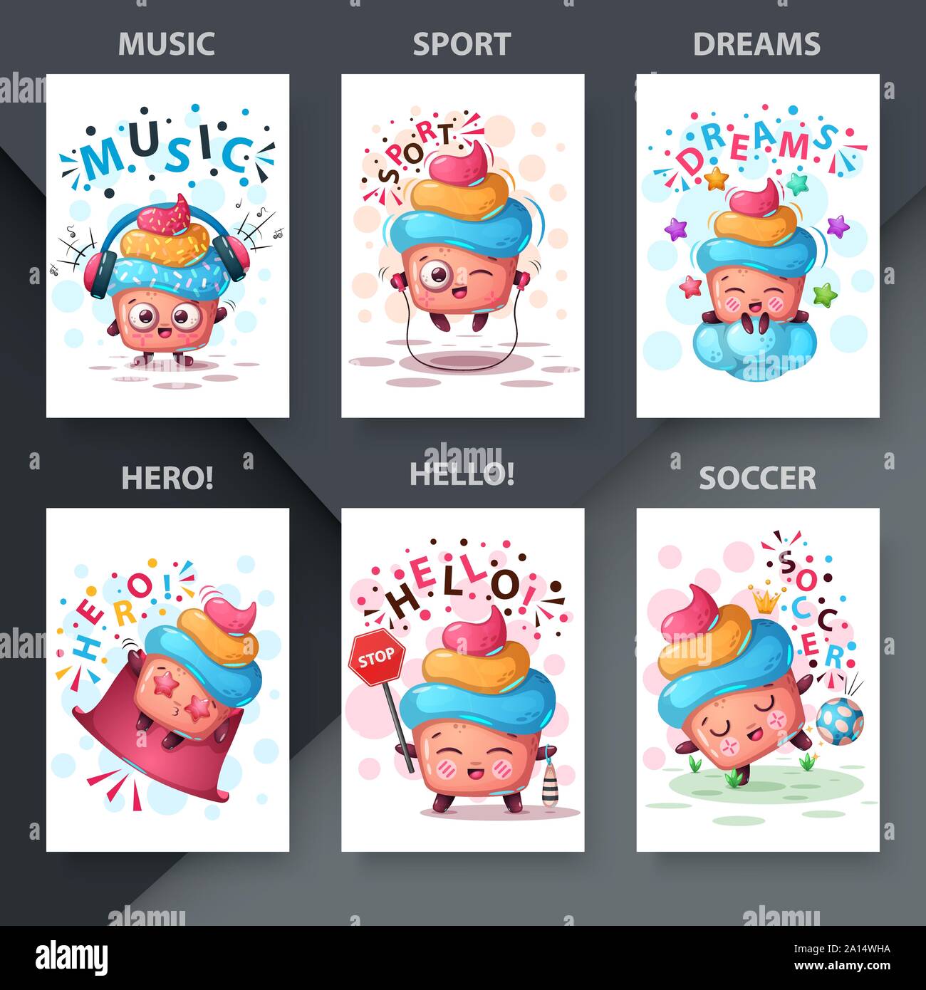 Cute cake - set six items Stock Vector Image & Art - Alamy