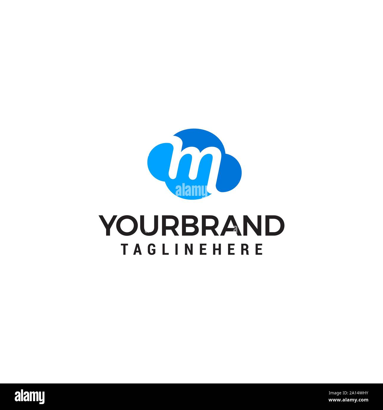 initial leter M cloud logo vector illustration design template Stock ...