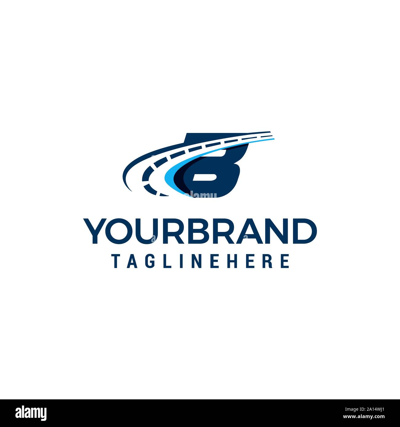 Road Way Asphalt Logo Letter B. B Road Logistics Letter Design in ...