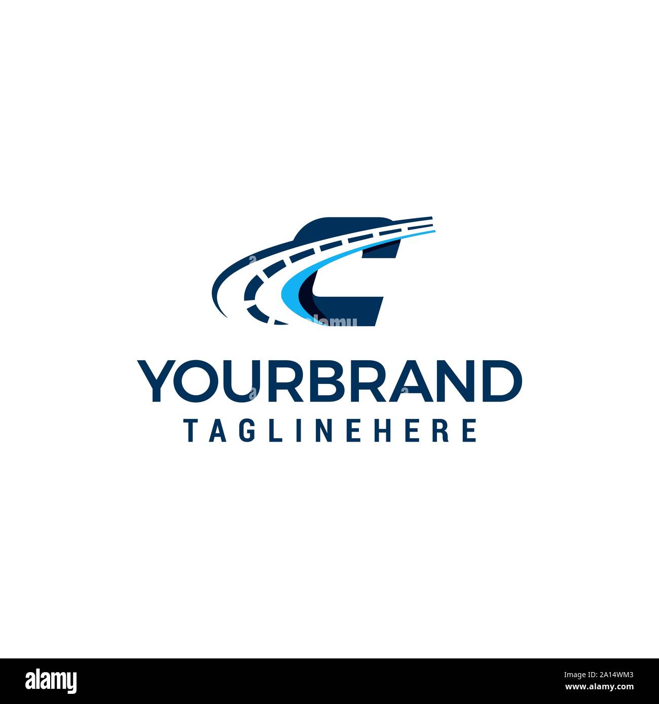 Road Way Asphalt Logo Letter C. C Road Logistics Letter Design in ...
