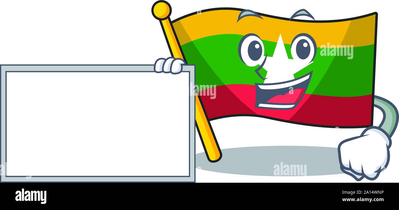 With board flag myanmar isolated in the mascot Stock Vector Image & Art ...