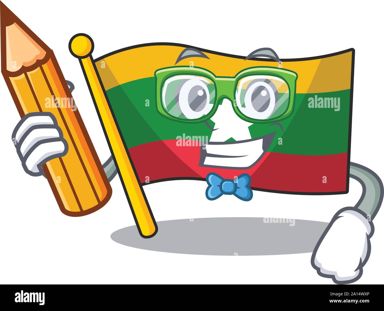Student flag myanmar was hoisted cartoon pole Stock Vector Image & Art ...