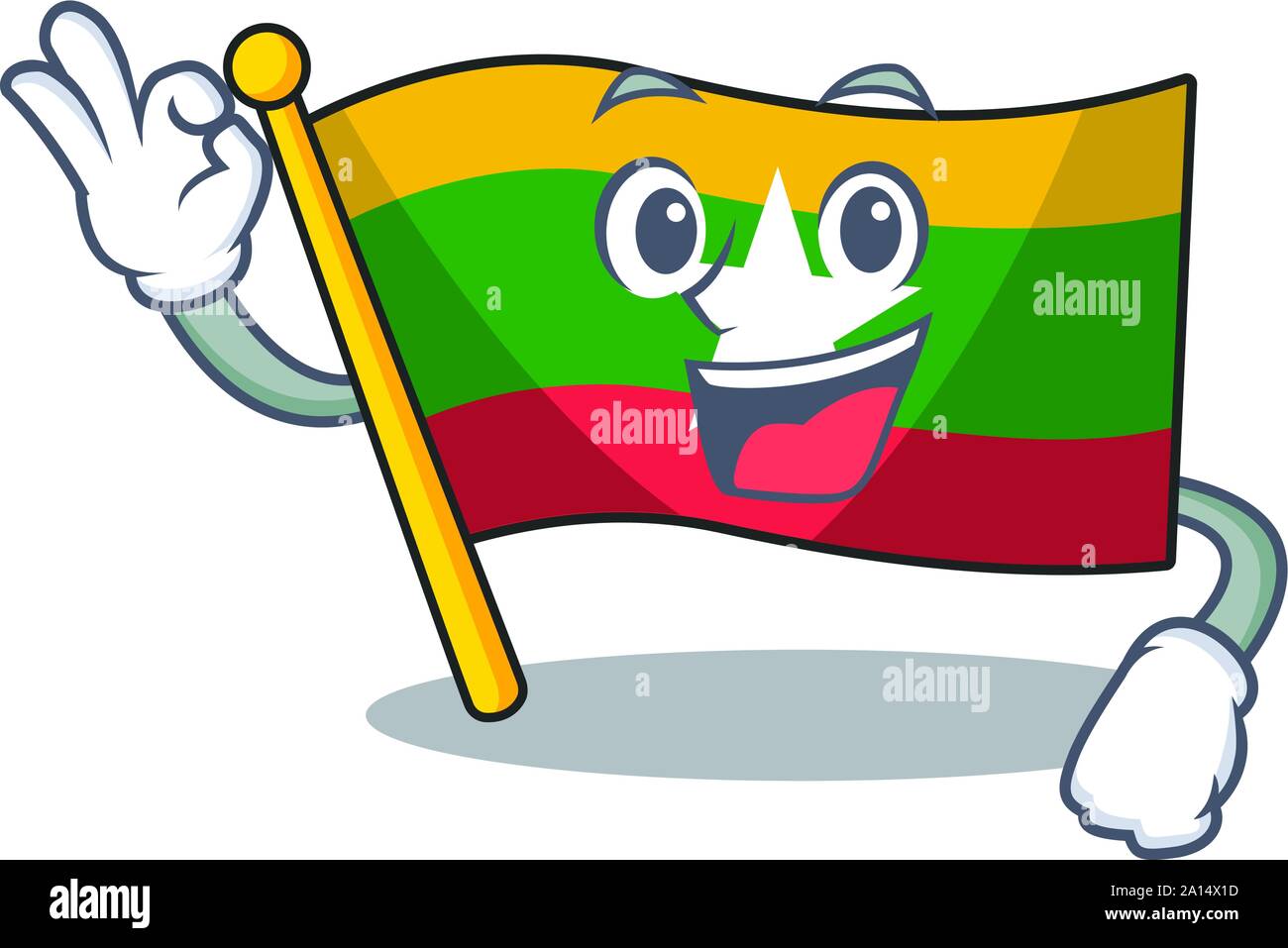 Okay flag myanmar was hoisted cartoon pole Stock Vector Image & Art - Alamy