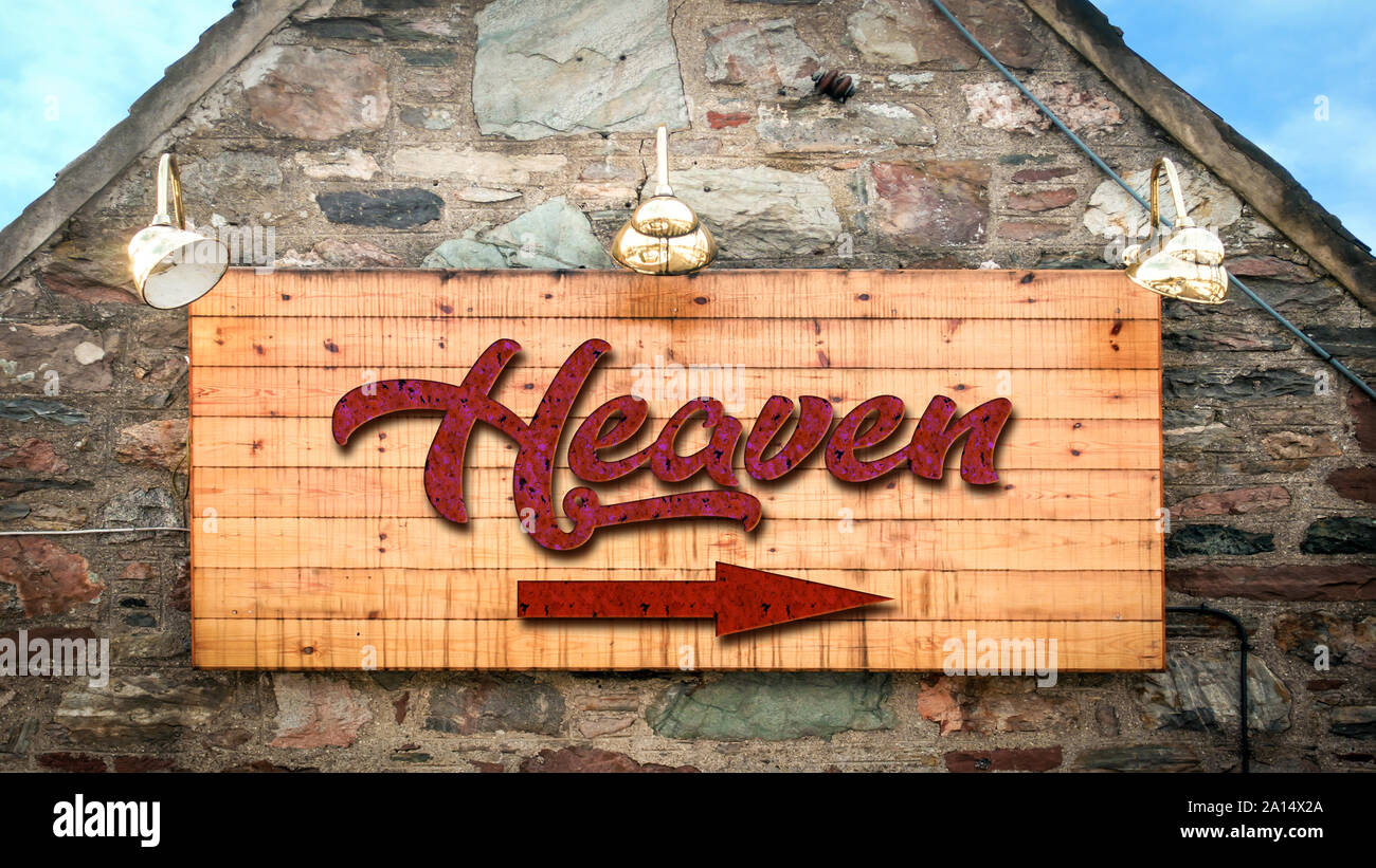 Street Sign the Direction Way to Heaven Stock Photo - Alamy