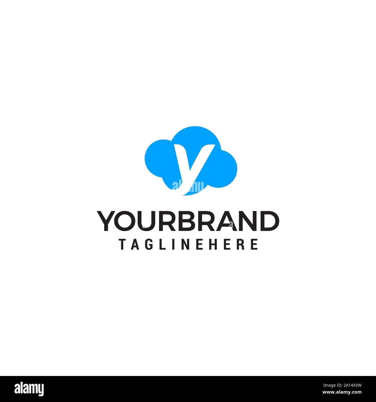 initial leter Y cloud logo vector illustration design template Stock ...