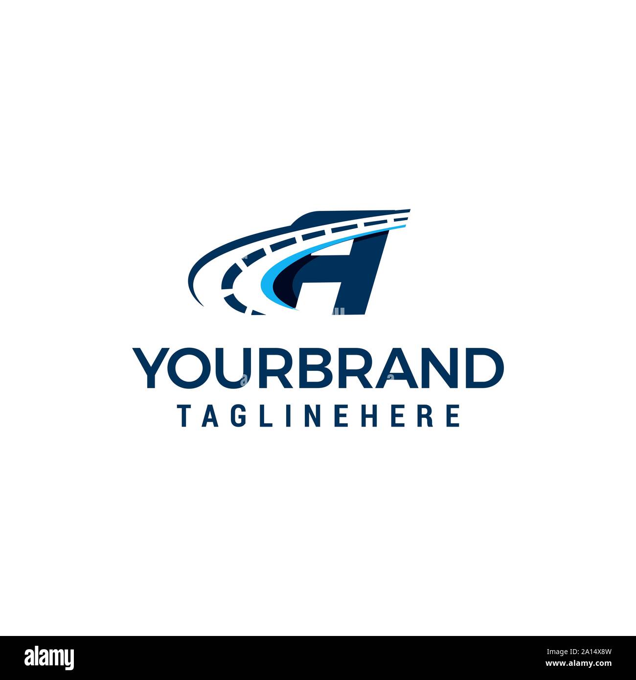 Road Way Asphalt Logo Letter A. A Road Logistics Letter Design in ...