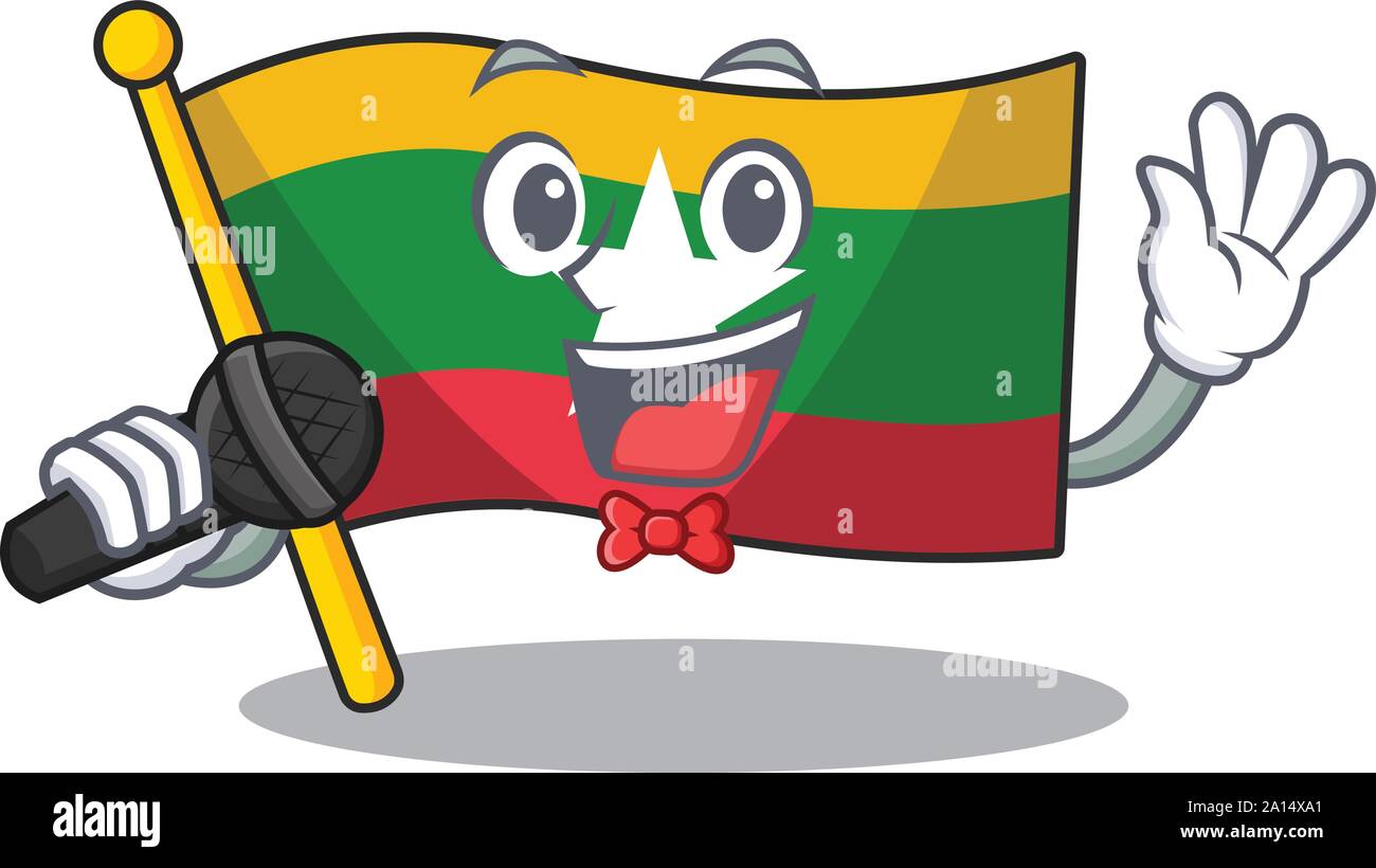 Singing Flag myanmar character shaped on cartoon Stock Vector Image ...