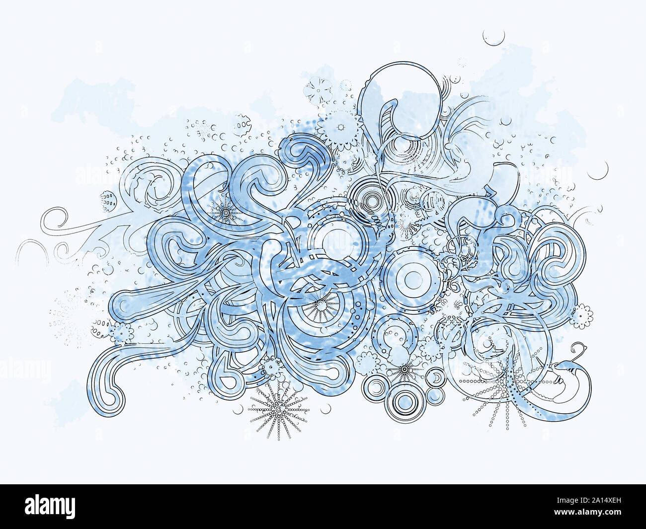 Abstract background with swirls, digital watercolor effect Stock Photo ...
