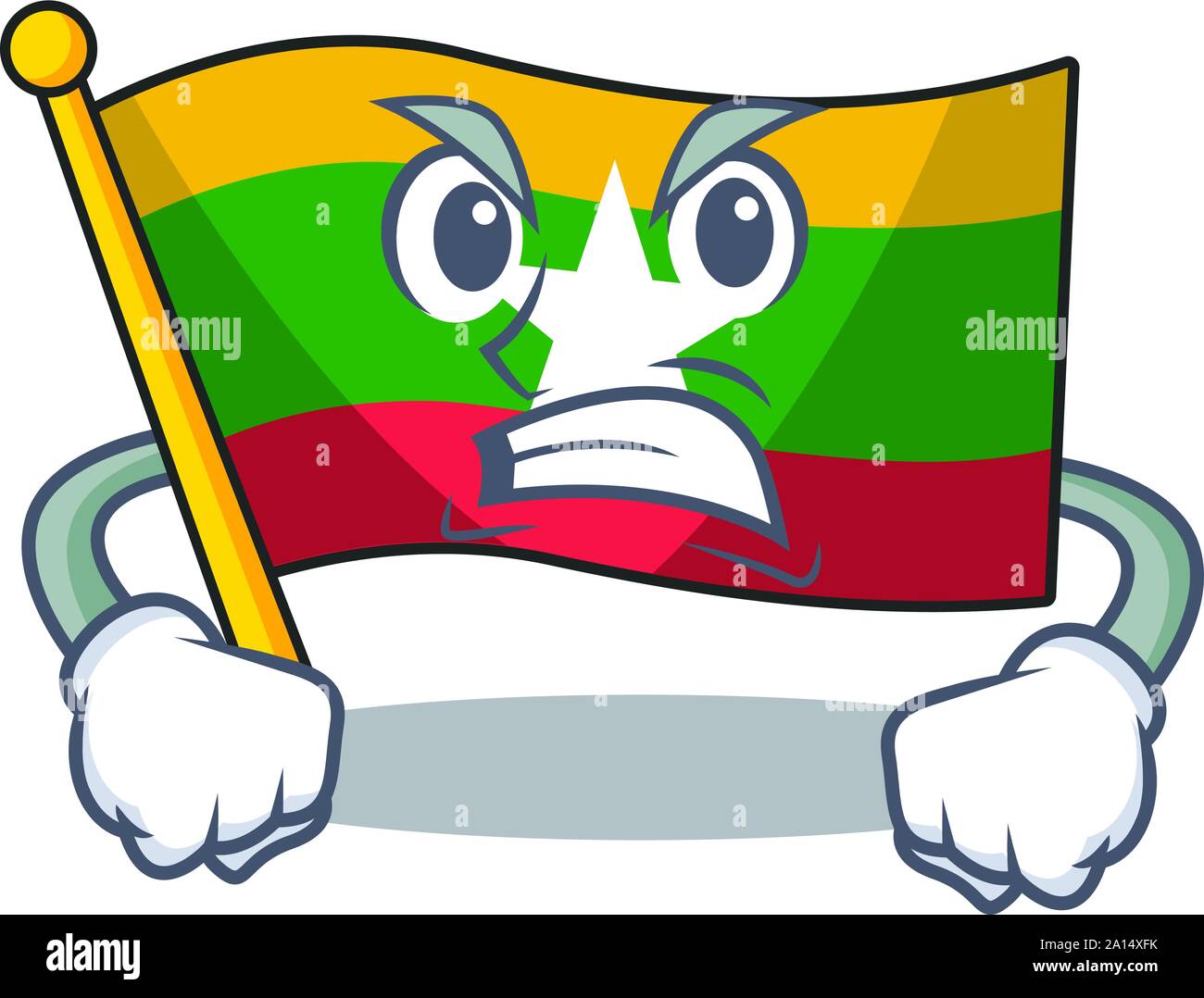 Angry Flag myanmar character shaped on cartoon Stock Vector Image & Art ...