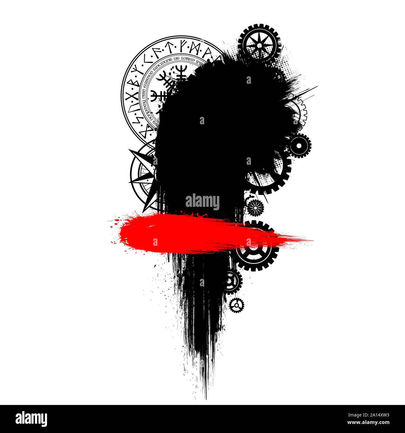 Set of different black design symbols silhouettes isolated on white ...