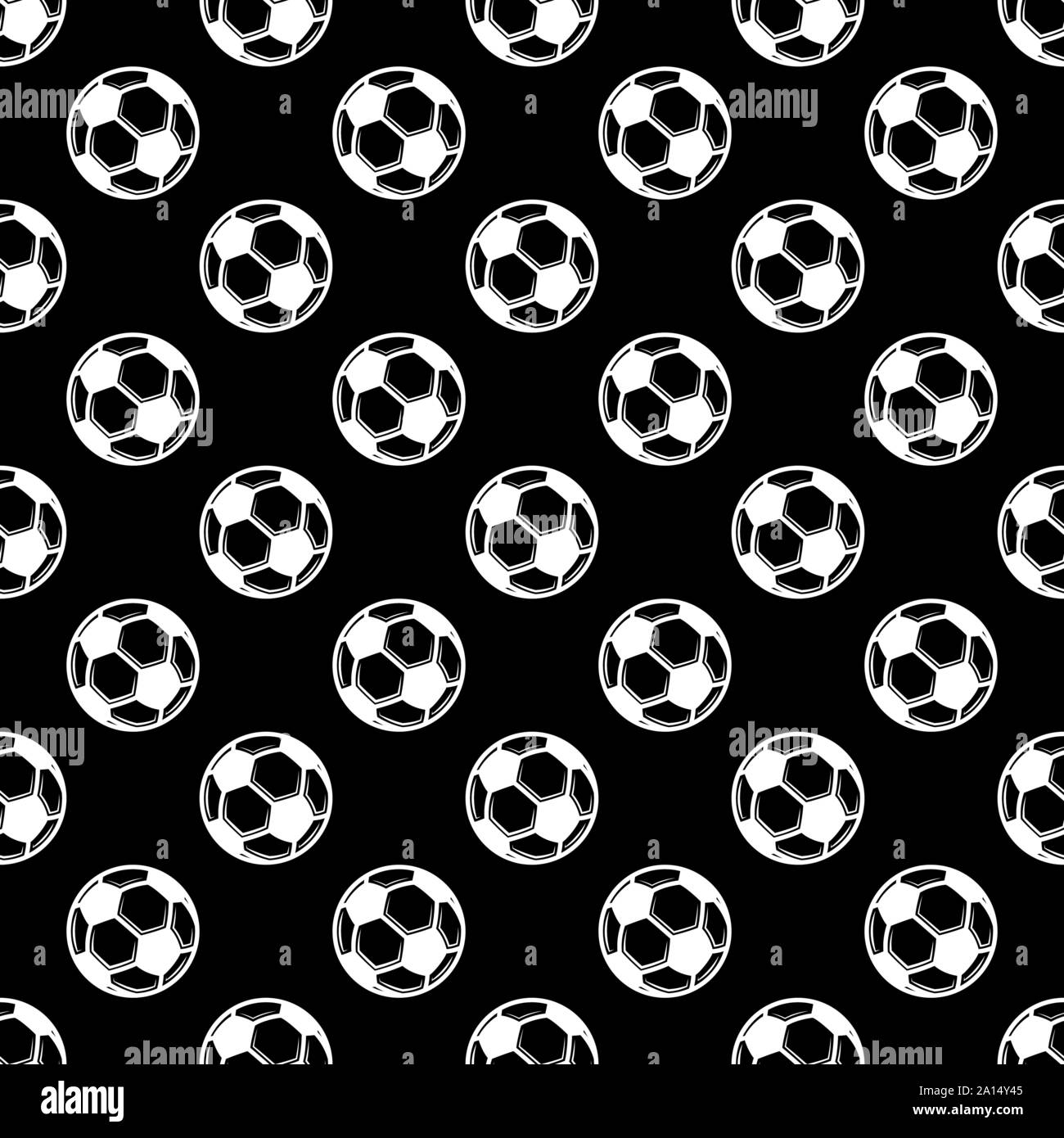 Black background with outline soccer ball seamless pattern Stock Vector ...