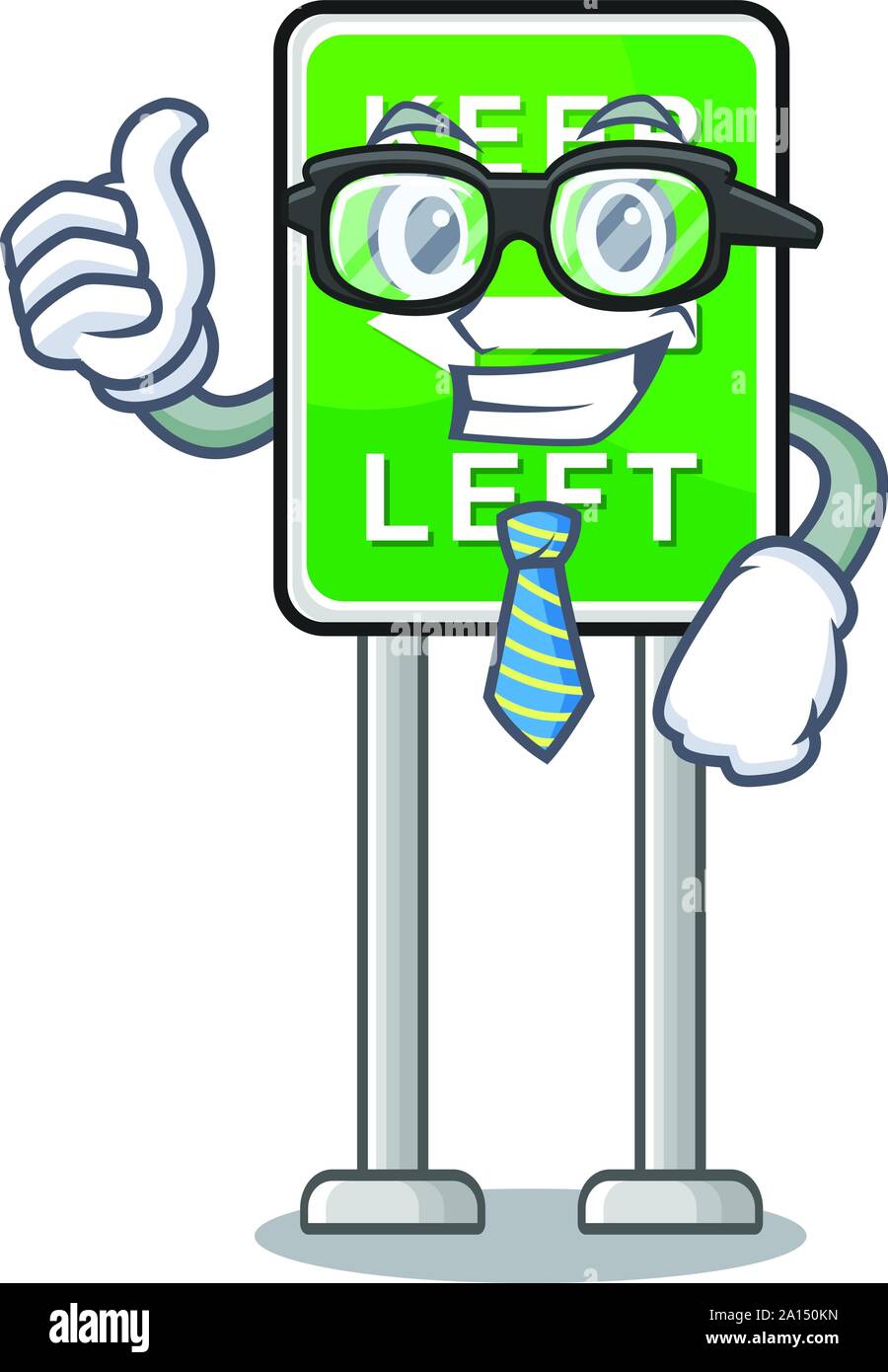 Businessman Keep left cartoon isolated the mascot Stock Vector Image ...