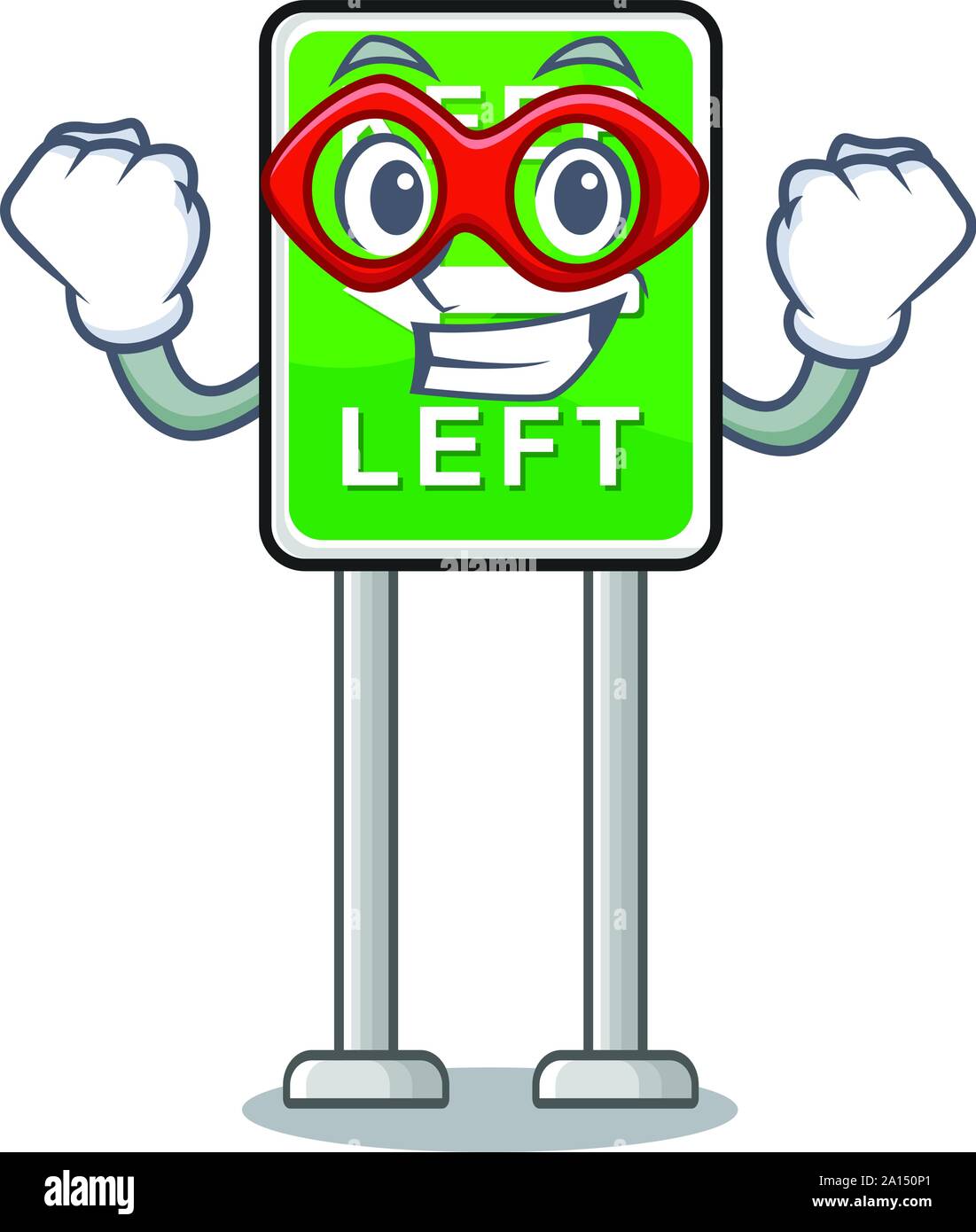 Super hero Keep left cartoon isolated the mascot Stock Vector Image ...