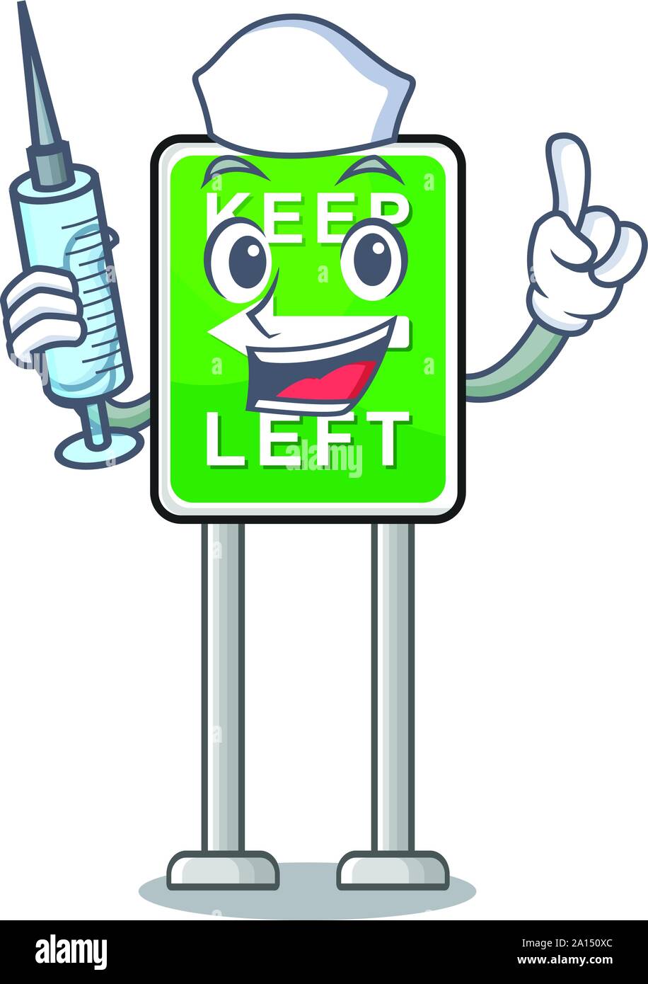 Nurse Keep left cartoon isolated the mascot Stock Vector Image & Art ...