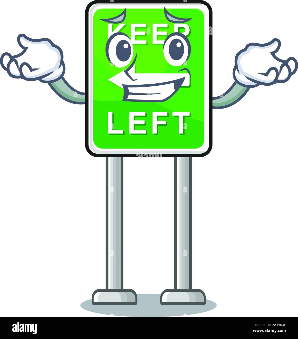 Grinning Keep left cartoon isolated the mascot Stock Vector Image & Art ...