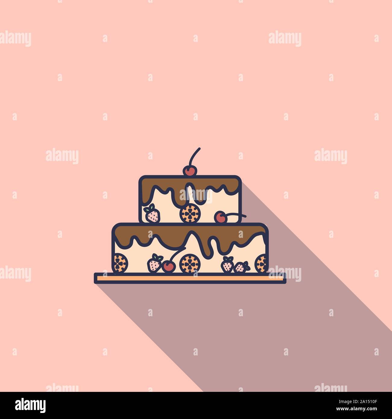 Flat pastry cake Stock Vector Images - Alamy