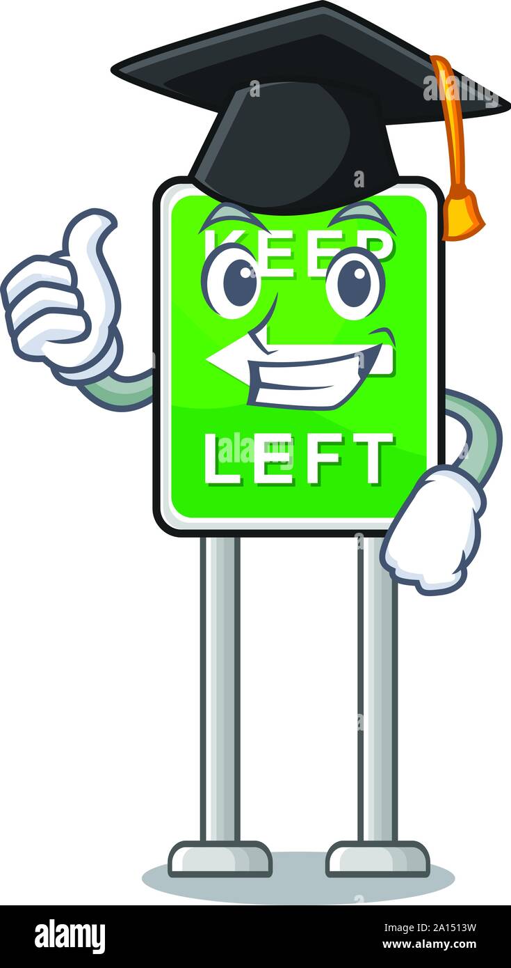 Graduation Keep left cartoon isolated the mascot Stock Vector Image ...
