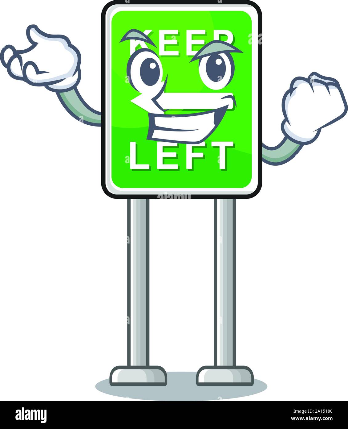 Successful Keep left cartoon isolated the mascot Stock Vector Image ...
