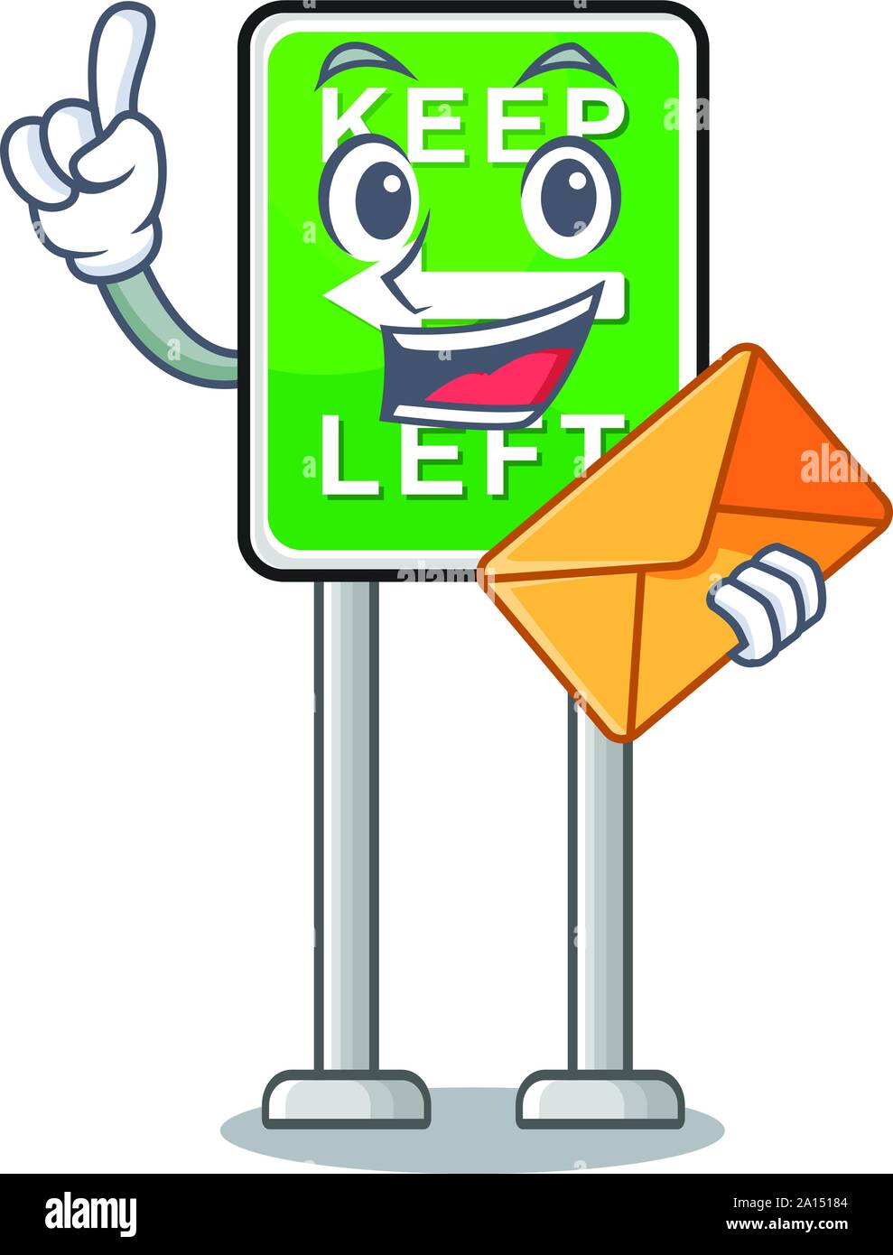 With envelope Keep left cartoon isolated the mascot Stock Vector Image ...