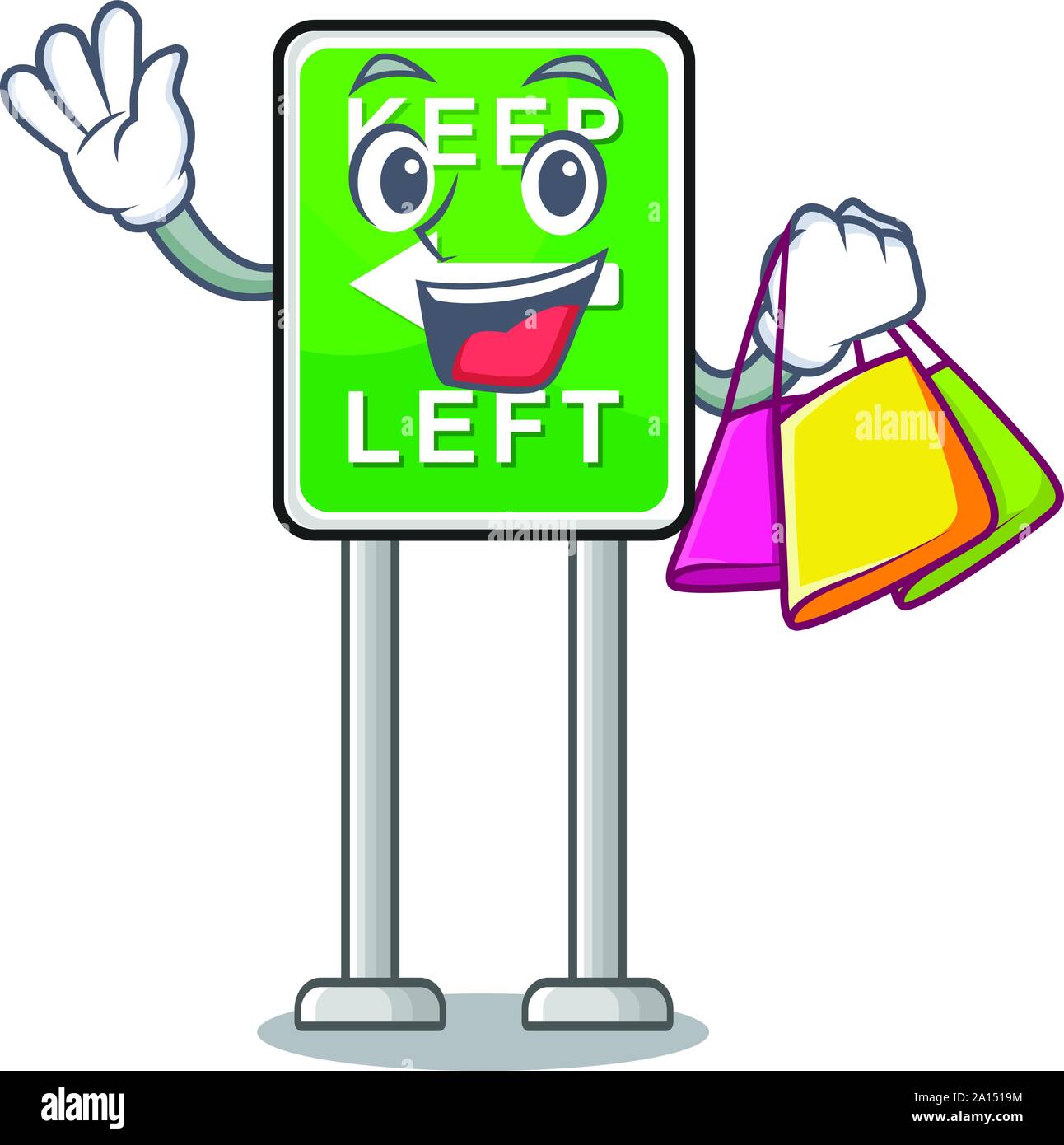 Shopping Keep left cartoon isolated the mascot Stock Vector Image & Art ...
