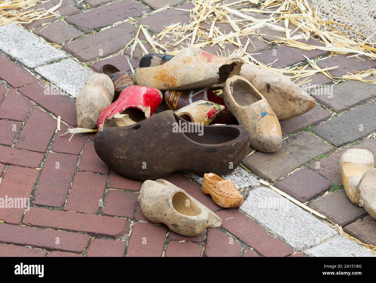 Collection of old dutch clogs (wooden shoes) - The Netherlands Stock ...