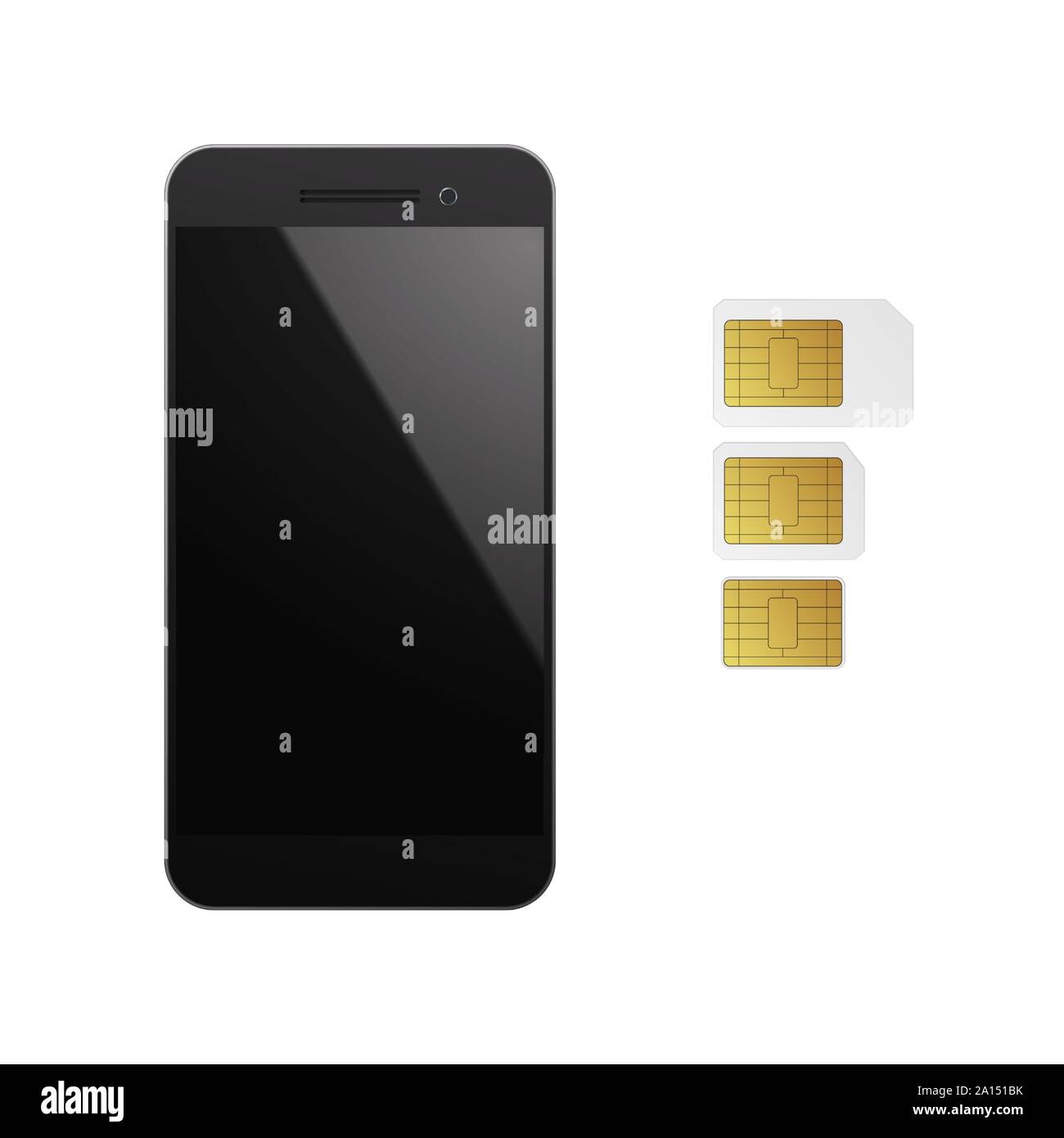 SIM cards with mobile phone. Vector illustration. Mobile networks and ...