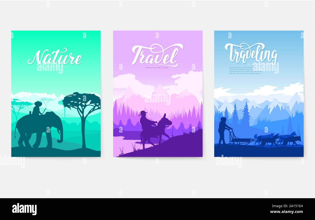 Animal in their natural habitat set. Movement on animals in different ...