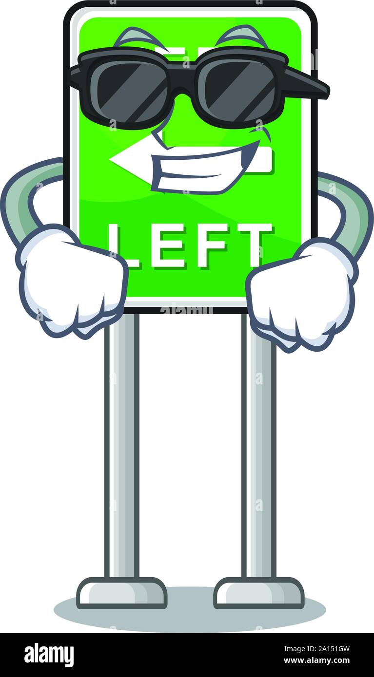 Super cool Keep left cartoon isolated the mascot Stock Vector Image ...