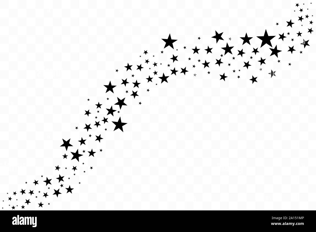 Falling star. Cloud of stars isolated on transparent background. Vector ...