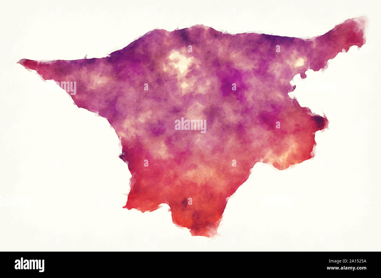 Cacheu region watercolor map of Guinea-Bissau Stock Photo - Alamy