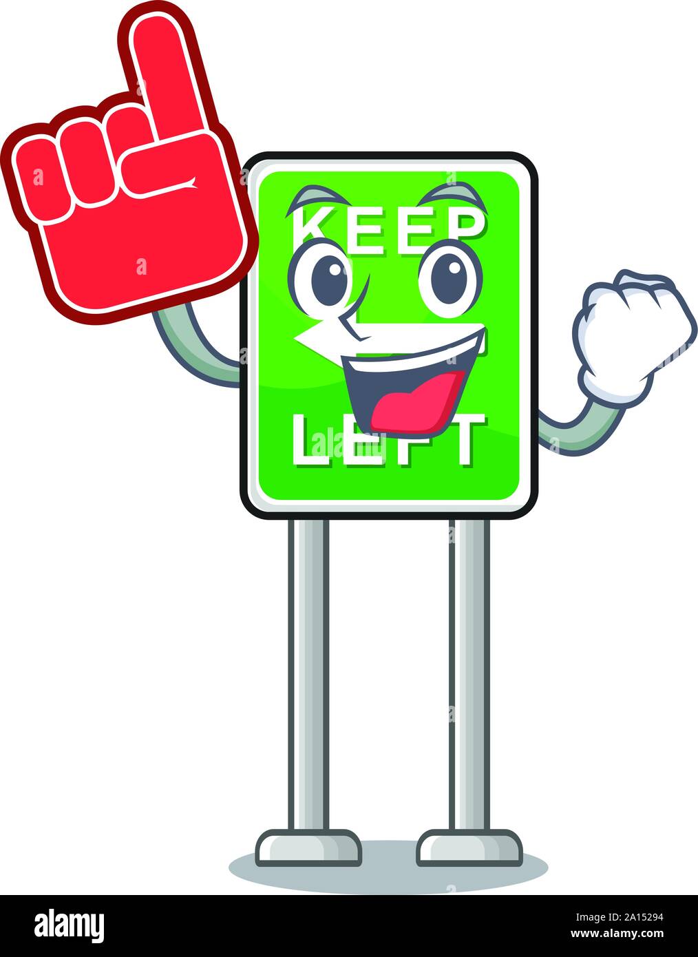 Foam finger toy keep left on cartoon table Stock Vector Image & Art - Alamy