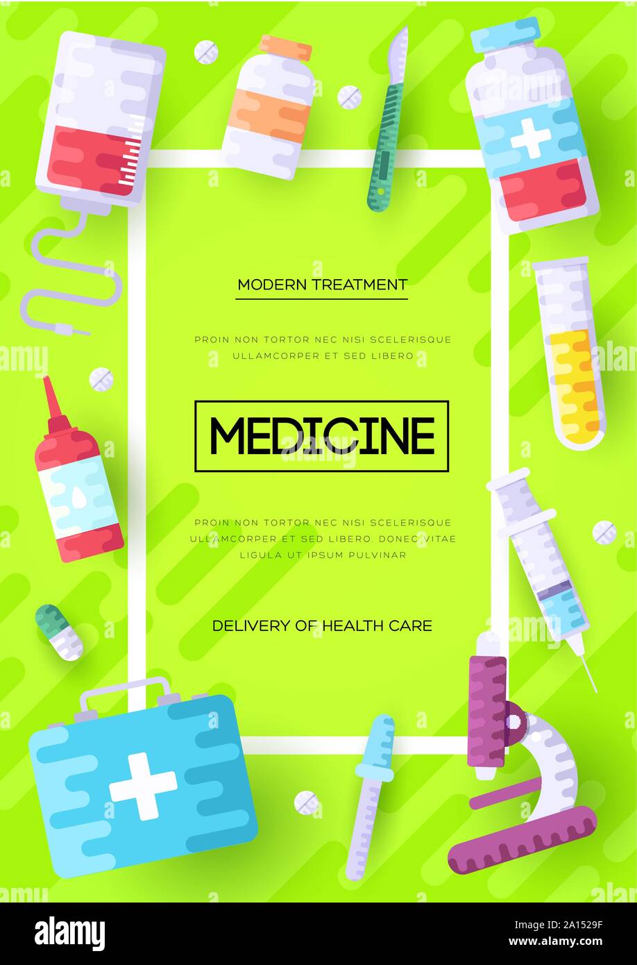 Medicine information cards set. Medical template of flyer, magazines ...