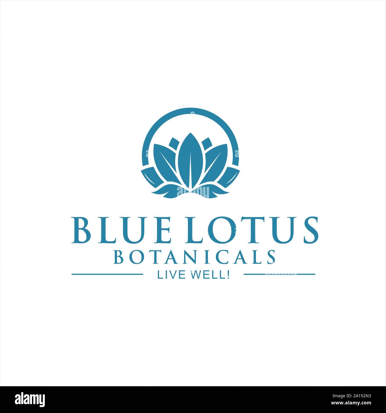 Blue lotus circle Stock Vector Image & Art - Alamy