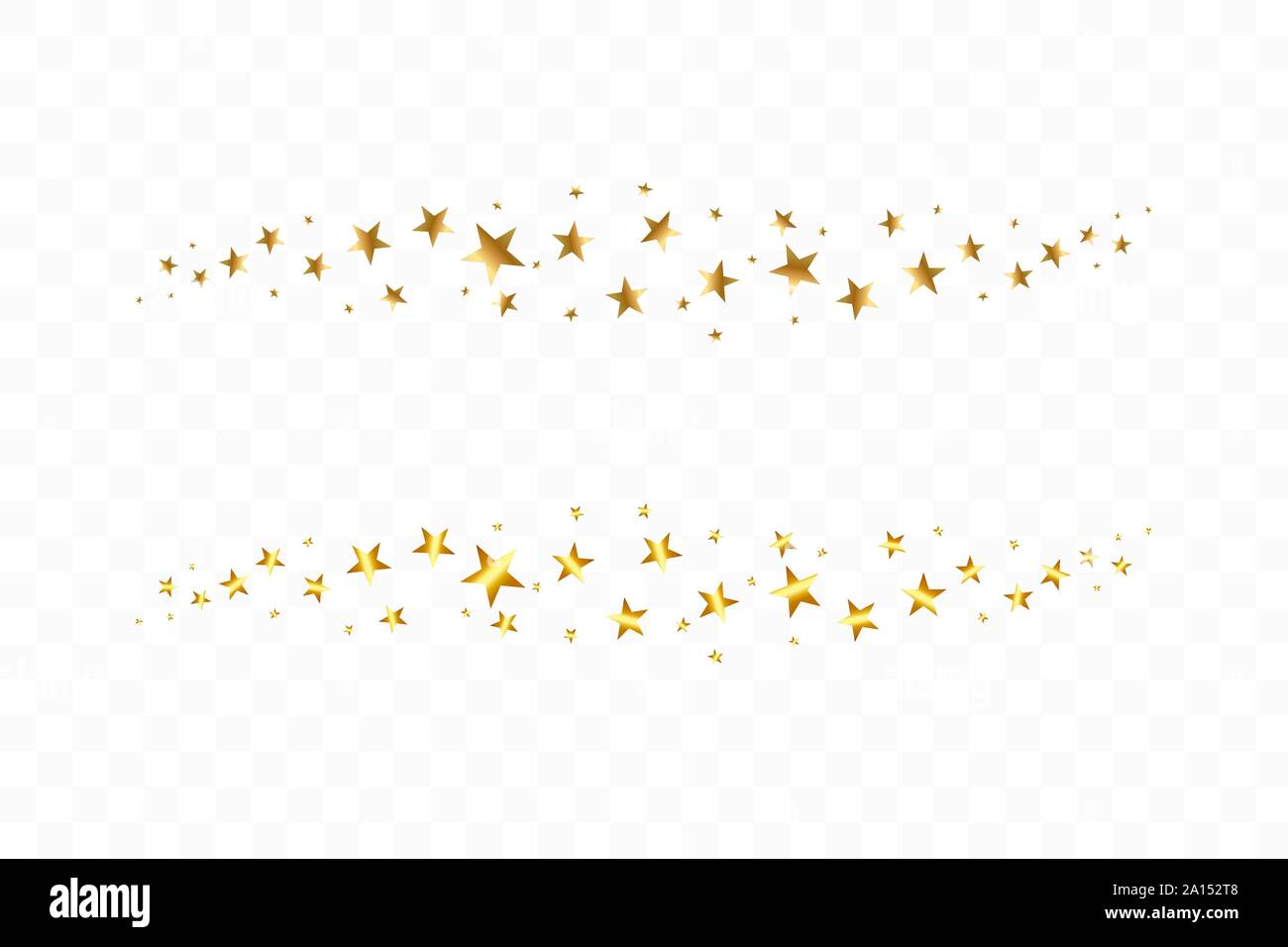 Falling golden stars. Cloud of golden stars isolated on transparent ...