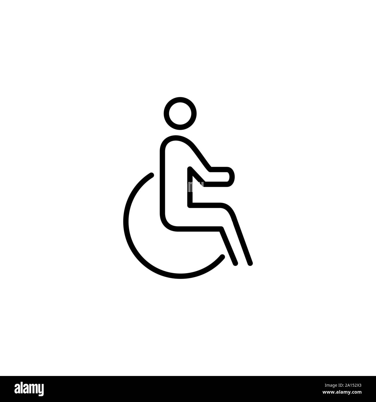 Wheelchair disabled sign business people icon simple line flat ...