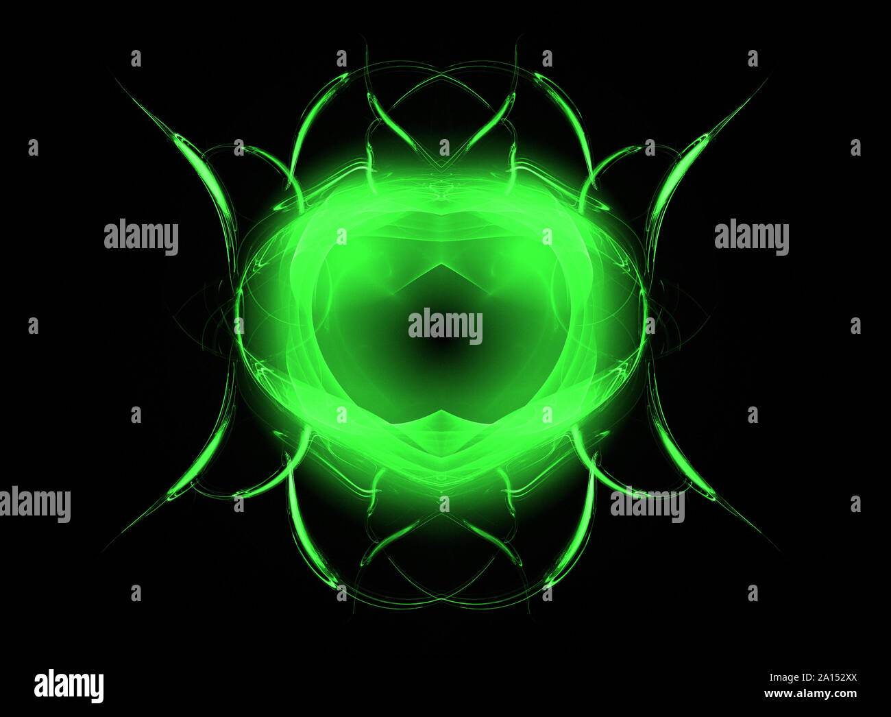 Abstract green object on black Stock Photo - Alamy