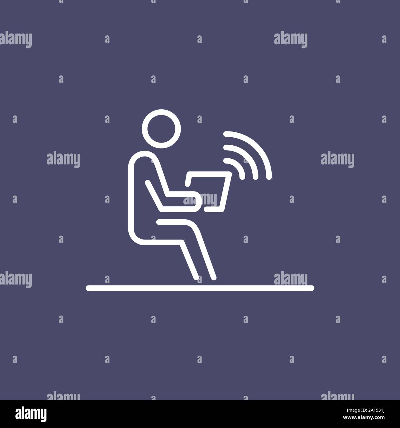 Office employer working on laptop wireless connection business people ...