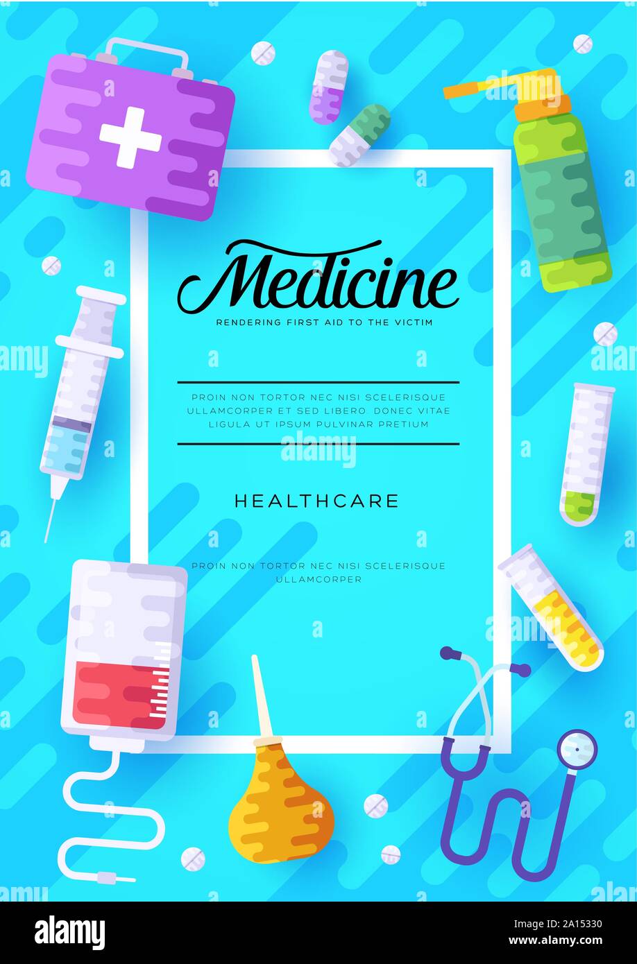 Medicine information cards set. Medical template of flyer, magazines ...