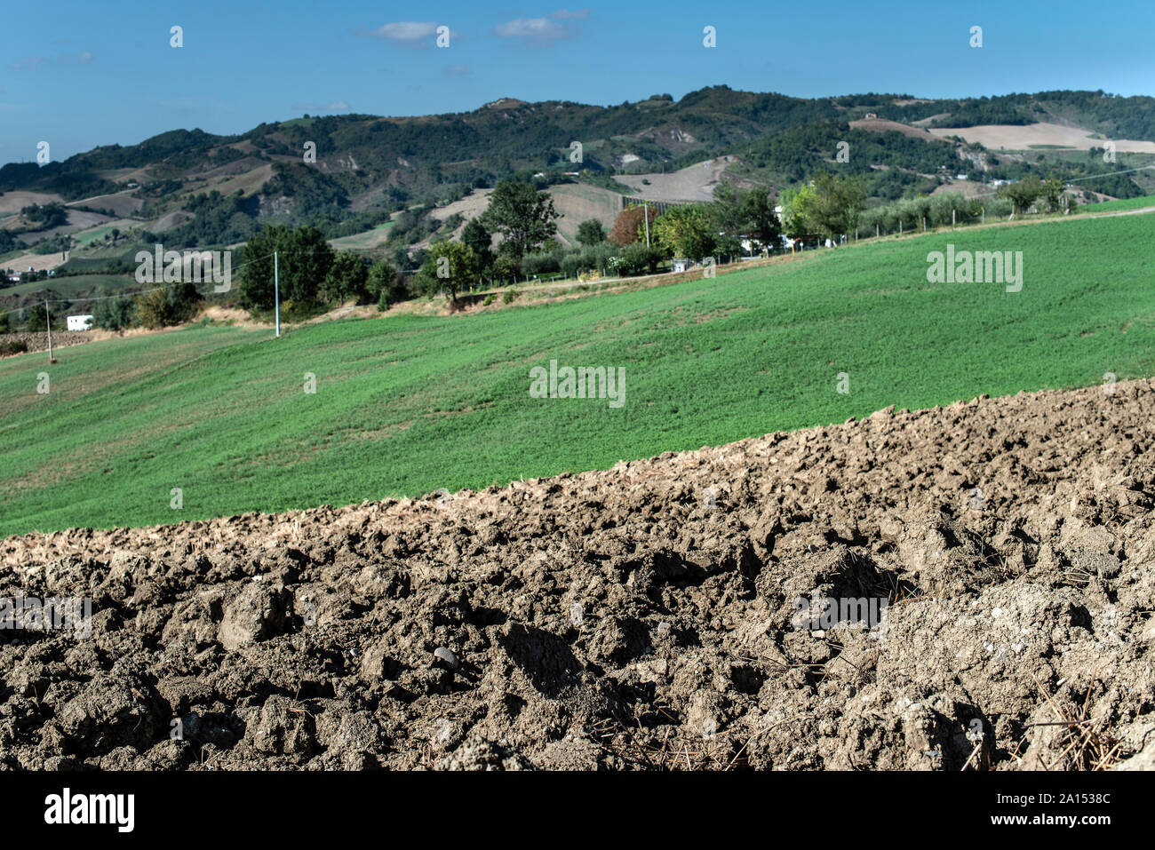 Ploughed soil close up. Sunny day. Agriculture farming concept Stock ...