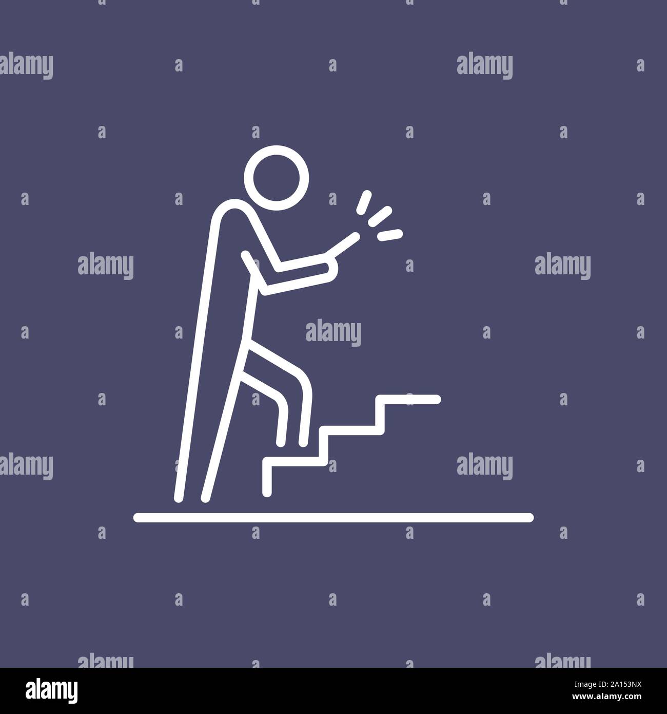 Man using smartphone on the stairs icon business people icon simple ...